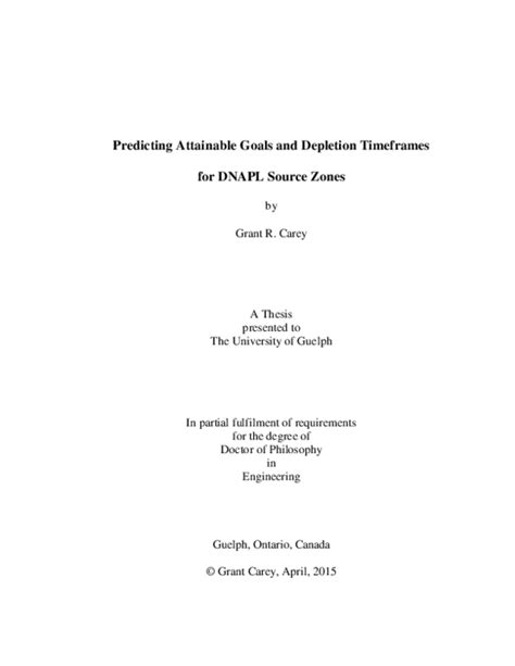 Pdf Predicting Attainable Goals And Depletion Timeframes For Dnapl Source Zones