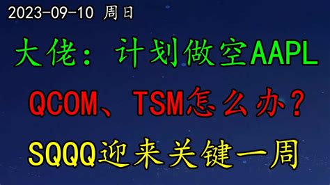美股 华尔街大佬：计划做空aapl。资金外流明显。面对华为，qcom、tsm怎么办？meta多头啥意思？sqqq迎来关键一周。pltr头肩顶