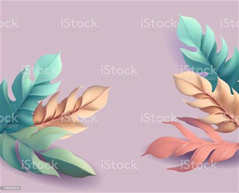 자연 3d는 배경을 남깁니다 파스텔 잎 식물 여름 벡터입니다 0명에 대한 스톡 벡터 아트 및 기타 이미지 0명 3차원 형태 가을 단풍 Istock