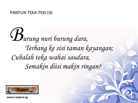 76 Pantun Teka Teki Dan Jawapan Susah
