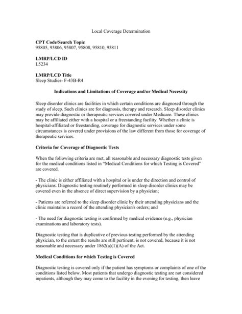 Local Coverage Determination