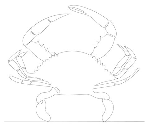 Premium Vector Crab Continuous Line Drawing Isolated Vector