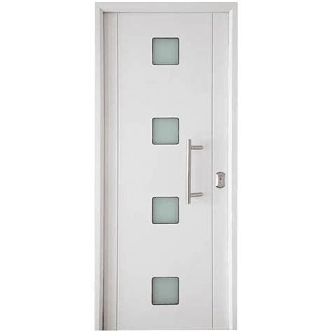 PUERTA ACORAZADA MILAN 4 GLASS 910X2070mm BLANCO IZQUIERDA