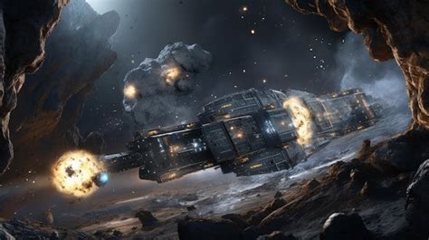 Premium Ai Image Asteroid Mining Operations For Resources Space