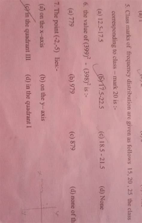 Class Marks Of Frequency Distribution Are Given As Follows 152025 The C