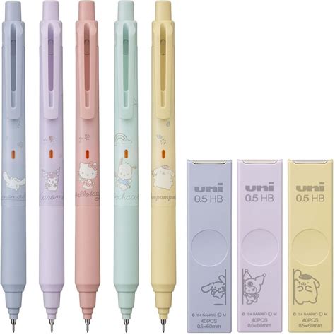 Jp 三菱鉛筆 クルトガks サンリオ柄 5本セット（5色5キャラクター）と限定替芯3パック 芯径05mm M5