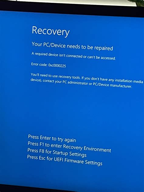 Factory Reset “could Not Find Recovery Environment” Microsoft Qanda