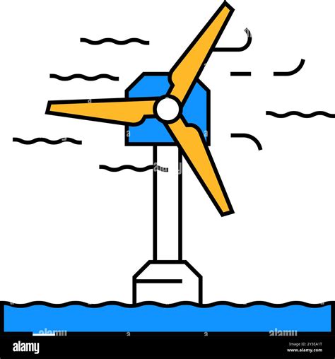 Offshore Wind Turbine Icon Color Illustration Stock Vector Image And Art Alamy