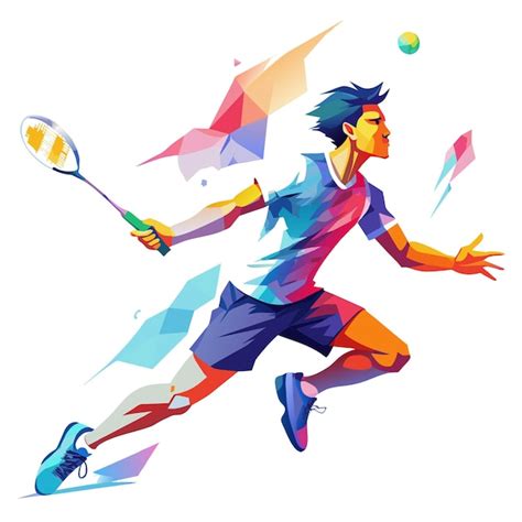 Badminton Player In Watercolor Vector Premium Ai Generated Vector