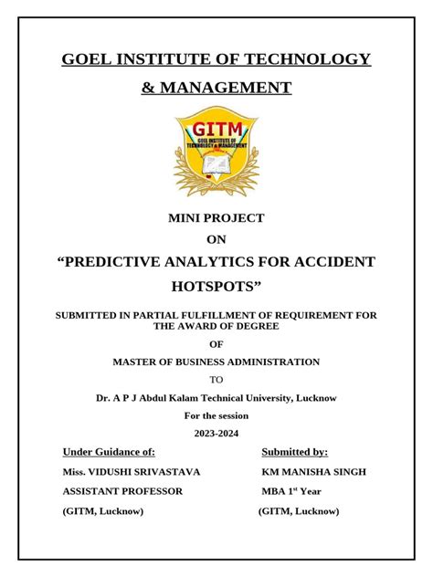 Predictive Analytics For Accident Hotspots Pdf