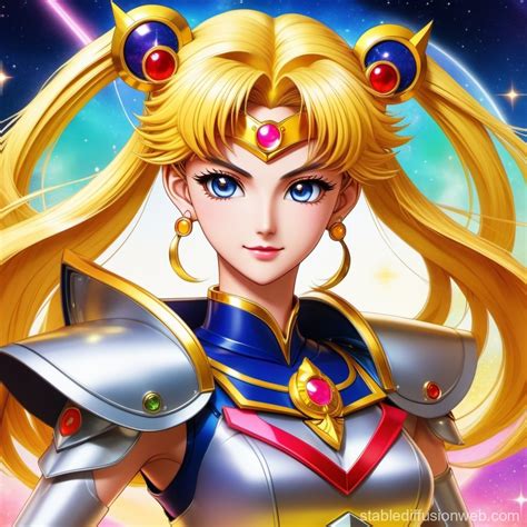 Sailor Moon In Saint Seiya Armor Ghibli Aesthetic Stable Diffusion Online