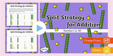 Addition Split Strategy Powerpoint To 50 Teacher Made