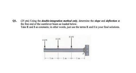 Solved Q1 25 Pts Using The Double Integration Method Only