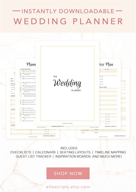 Wedding Planner Printable Pdf Instant Download Wedding Etsy Canada