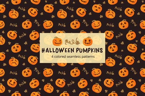 Halloween Pumpkins Vector Seamless Pattern Free Download