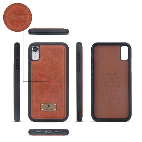 For Iphone Xr Multi Functional Zipper Wallet Leather Phone Case Brown