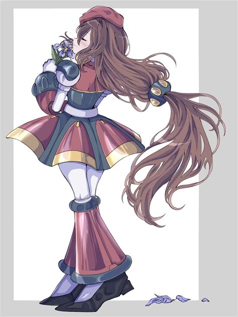 Safebooru 1girl Android Bangs Beret Breasts Brown Hair Dress Hair