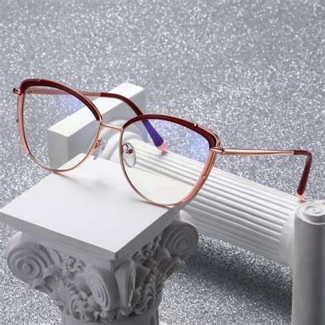 Fashion Womens Computer Glasses Patchwork Color Metal Eyewear Frame