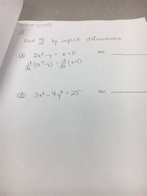 Solved Find Dy Dx By Implicit Differentiation 2x 2 Y Chegg
