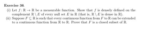 Solved Exercise 36 I Let Fr→r Be A Measurable Function