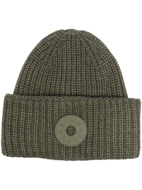 Bimba Y Lola Logo Patch Rib Knit Beanie Editorialist