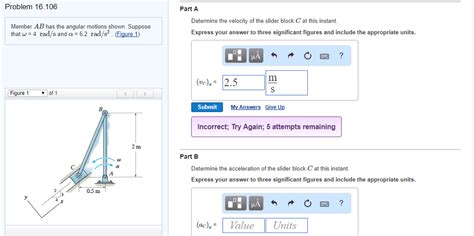 Solved Member Ab Has The Angular Motions Shown Suppose That
