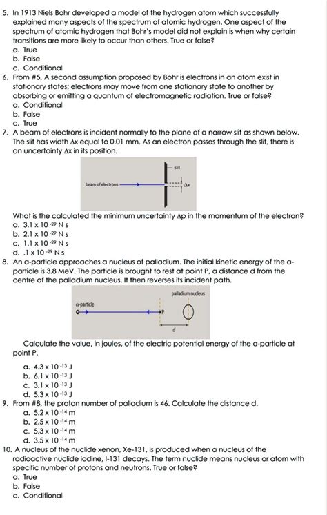 SOLVED In 1913 Niels Bohr Developed Model Of The Hydrogen Atom Which