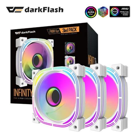 DARKFLASH INFINITY MM ARGB FANS IN PACK WHITE WITH CONTROLER AND REMOTE INCLUDED