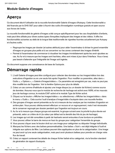 Autopsy User Documentation Image Gallery Module Analyse Manuelle