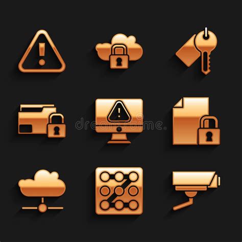 Set Monitor With Exclamation Mark Graphic Password Protection