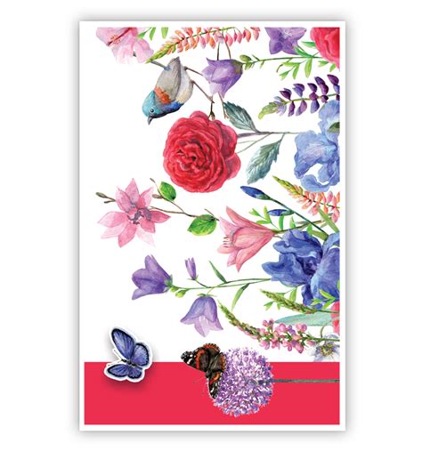 Bloemen Vogel En Vlinders Primeurcards