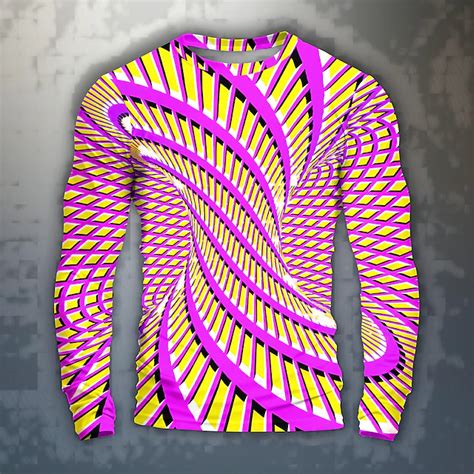 Mens Graphic Optical Illusion Geometic Visual Deception Funny T Shirts