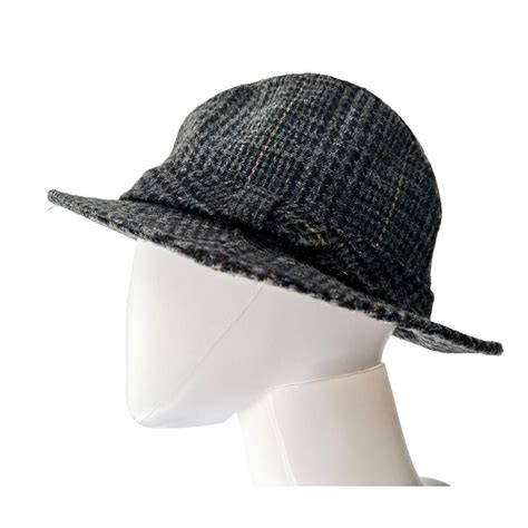 Vintage Wool Plaid Fedora Reminds One Of Inspector Depop