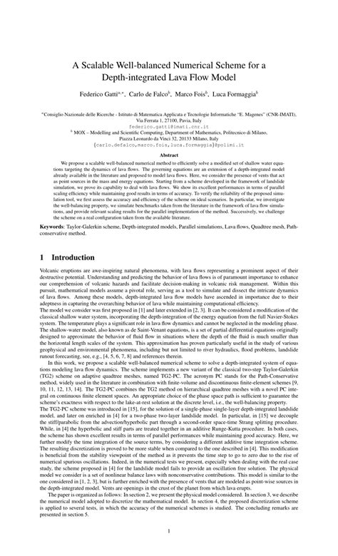 pdf a scalable well balanced numerical scheme for a depth integrated