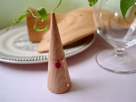 10k Drop Chain Ring Ruby Uncut R Y O N A S O N G