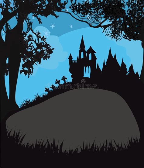 Quadro Noturno De Halloween Castelo Assombrado Assustador