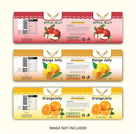 Premium Vector Orange Mango Apple Jelly Packaging And Label Design