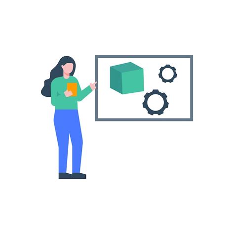 Premium Vector A Girl Working On Futuristic Technology