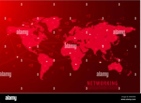 Global Network Connection Background Red World Map Vector Illustration Eps File Stock Vector
