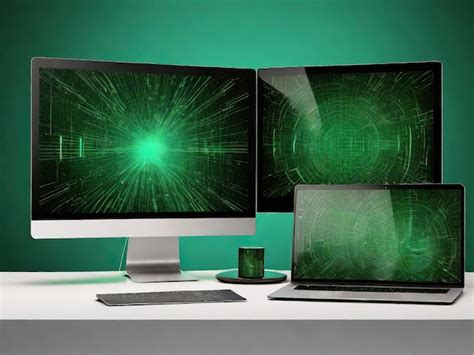 Desktop And Laptop Computer Screens On A Digital Ai Generated Premium