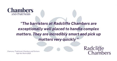 Radcliffe Chambers Ranked Highly In Chambers High Net Worth Guide 2023