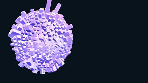 3d Animation Sphere With Many Block Cubes Motion Random Abstract Loop Animation Black