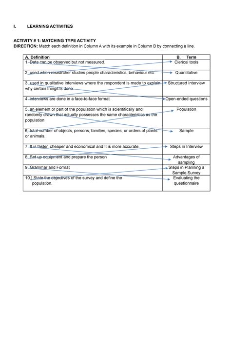Matching Type In Data Sampling Collection And Testing I Learning