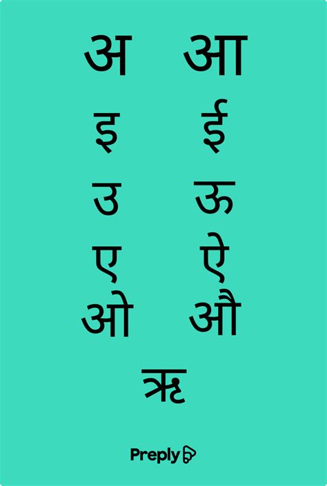 Hindi Alphabet Vowels