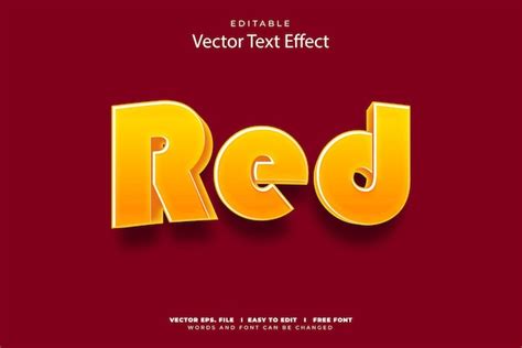 Premium Vector Free Red 3d Text Effect Design
