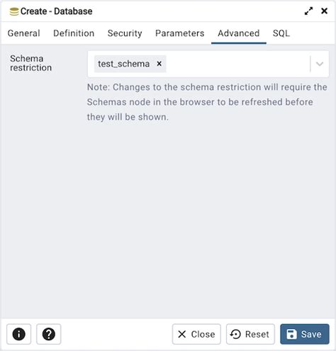 Database Dialog — Pgadmin 4 67 Documentation