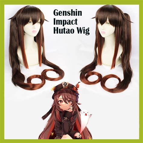 Genshin Impact Hutao Wig Cosplay Anime Game Hu Tao Wigs Halloween Hair