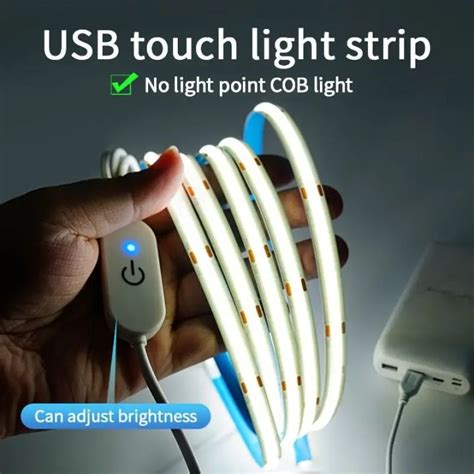 Led Cob Light Strip Touch Dimmer Flexible Diode Tape 5v Usb Linear