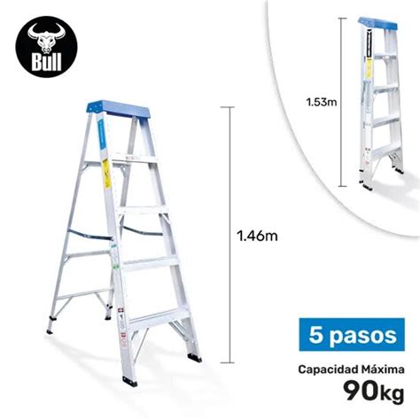 ESCALERA ALUMINIO TIPO TIJERA SIMPLE ACCESO PASOS KG M ATS III AMERICAN BULL LADDER