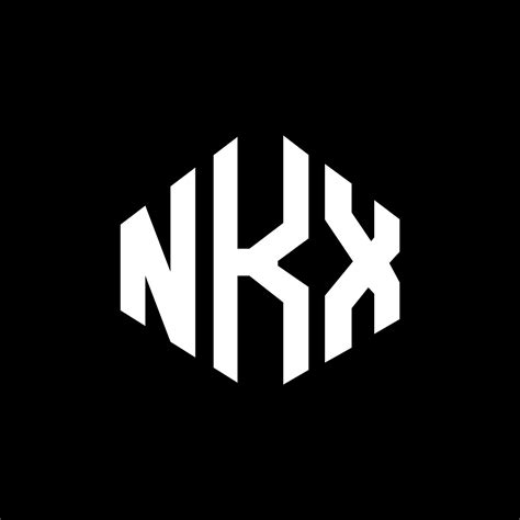 diseño de logotipo de letra nkx con forma de polígono diseño de